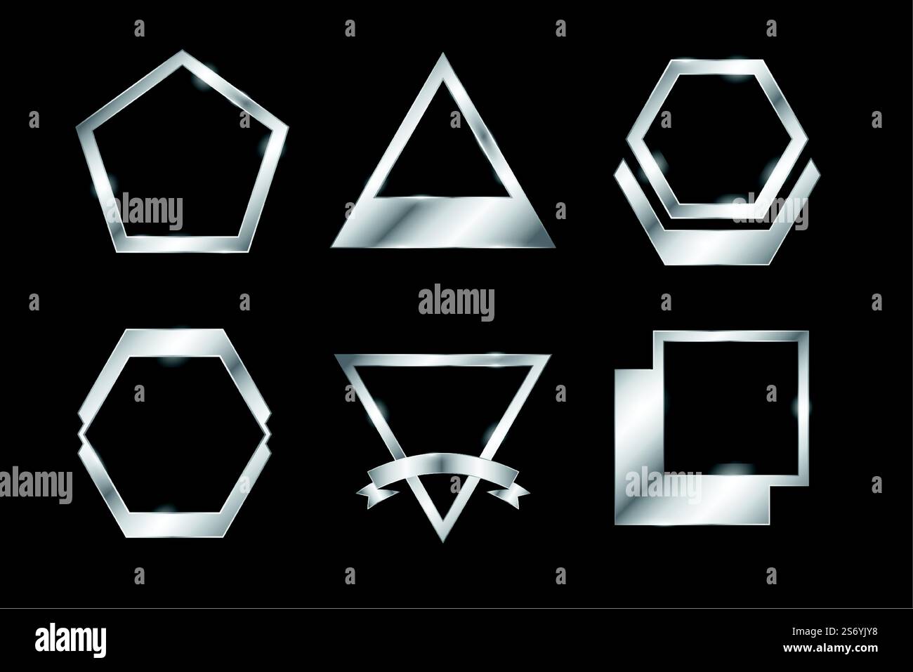 silver premium medal badges and labels empty set Stock Vector Image ...