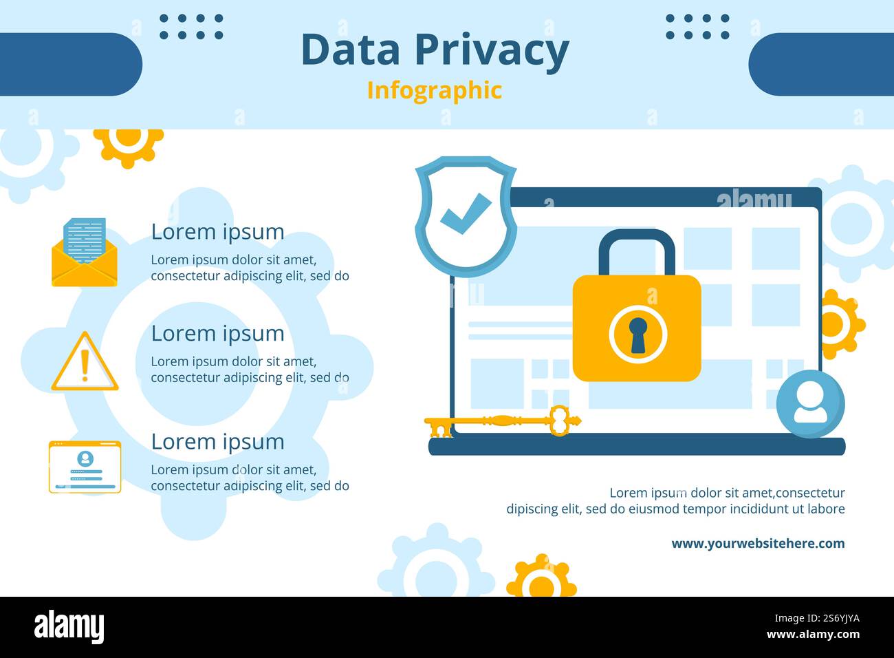 Data Privacy Infographic Template Flat Cartoon Background Vector ...