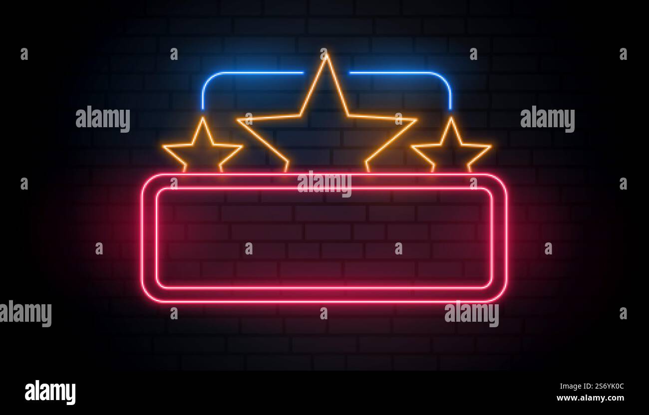 stars neon frame with text space Stock Vector Image & Art - Alamy