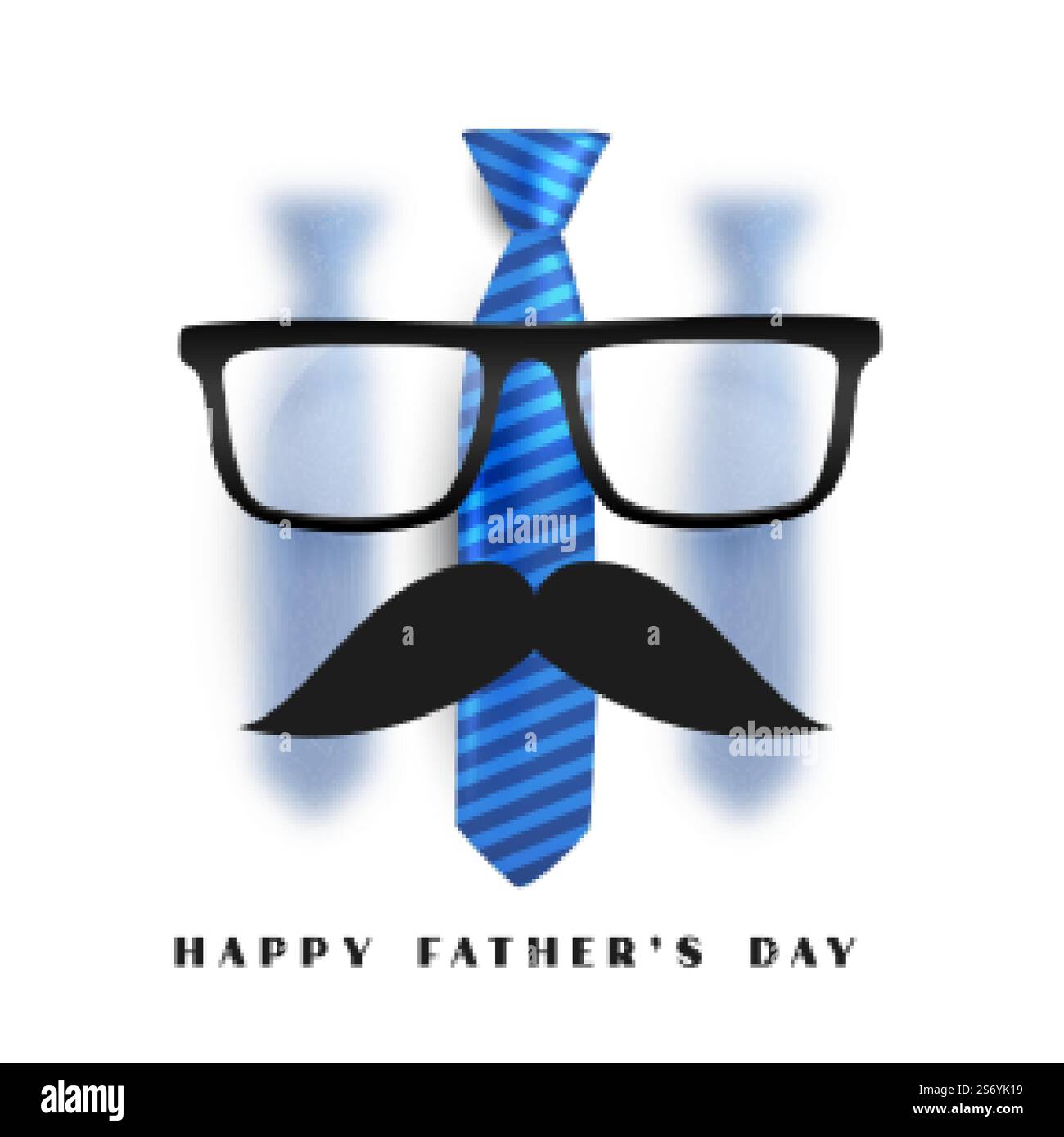 happy fathers day card with glasses mustache and tie Stock Vector Image ...
