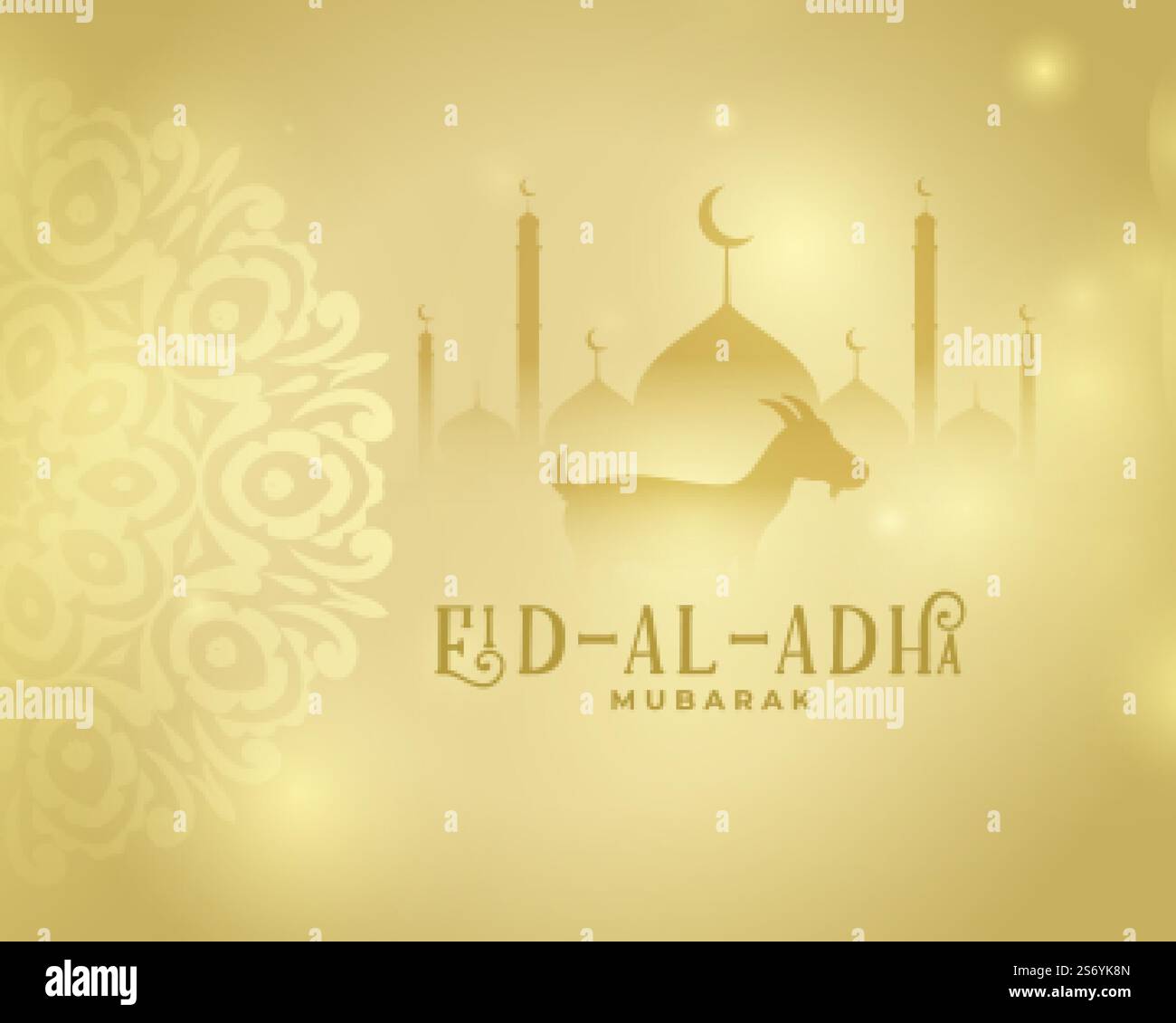 nice golden eid al adha islamic greeting design Stock Vector Image ...