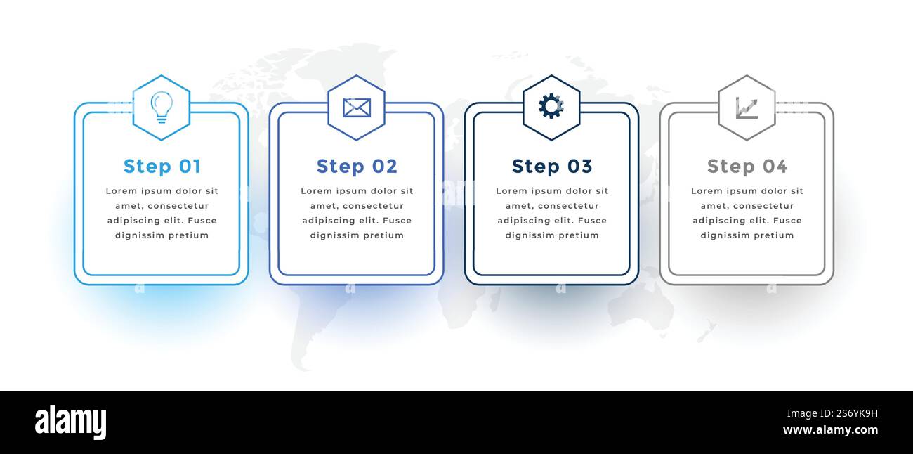 four steps line style business infographic template Stock Vector Image ...