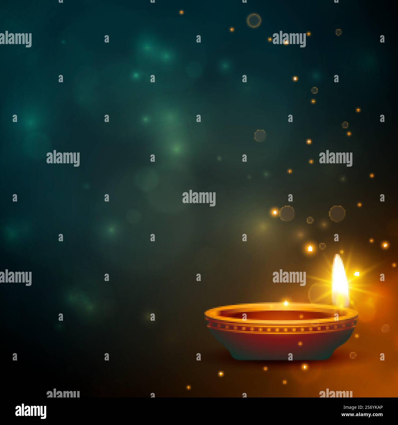 beautiful colors diwali diya sparkling background Stock Vector Image ...