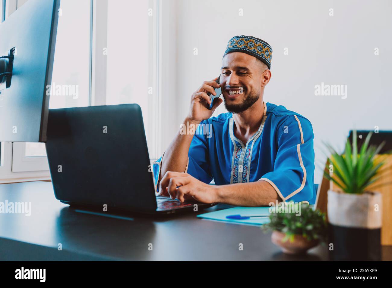 Moroccan Business man in the office. Young business man with ...