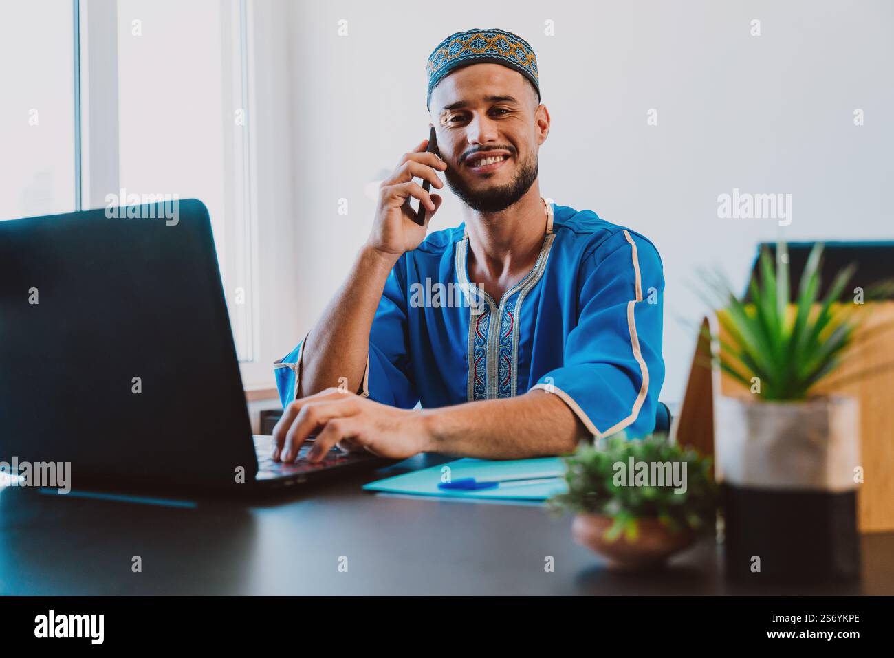 Moroccan Business man in the office. Young business man with ...