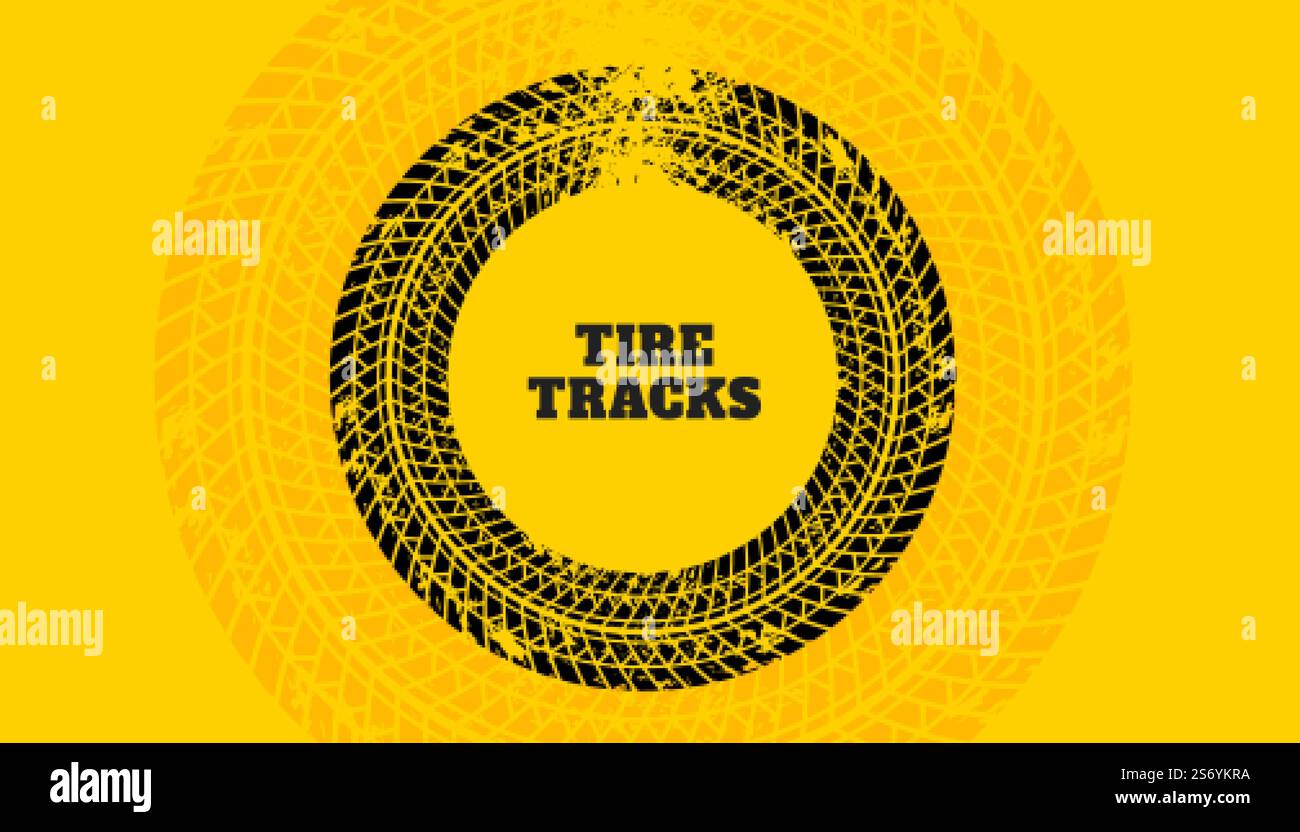 yellow background with tire track print texture Stock Vector Image ...