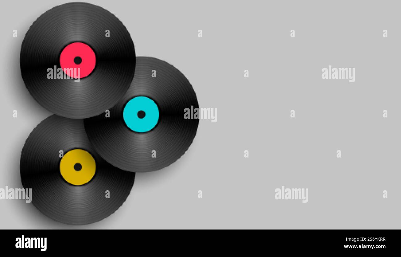 realistic music vinyl background design Stock Vector Image & Art - Alamy