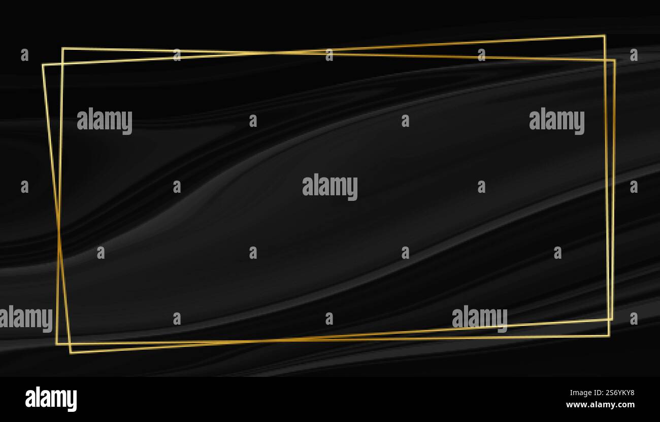 black marble style background with golden frame Stock Vector Image ...