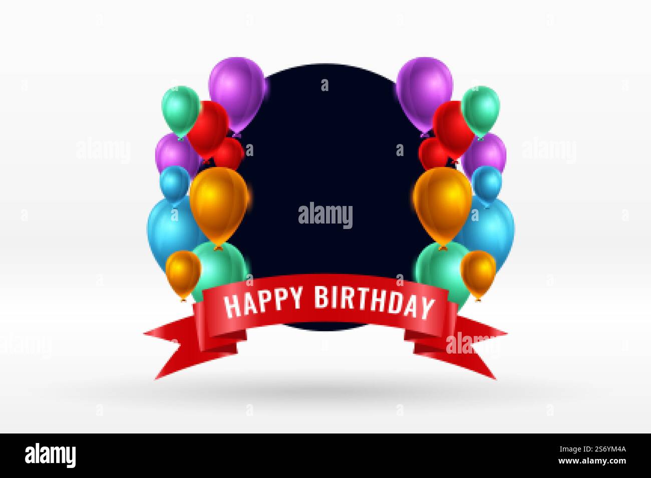happy birthday realistic balloons and ribbons background Stock Vector Image & Art - Alamy