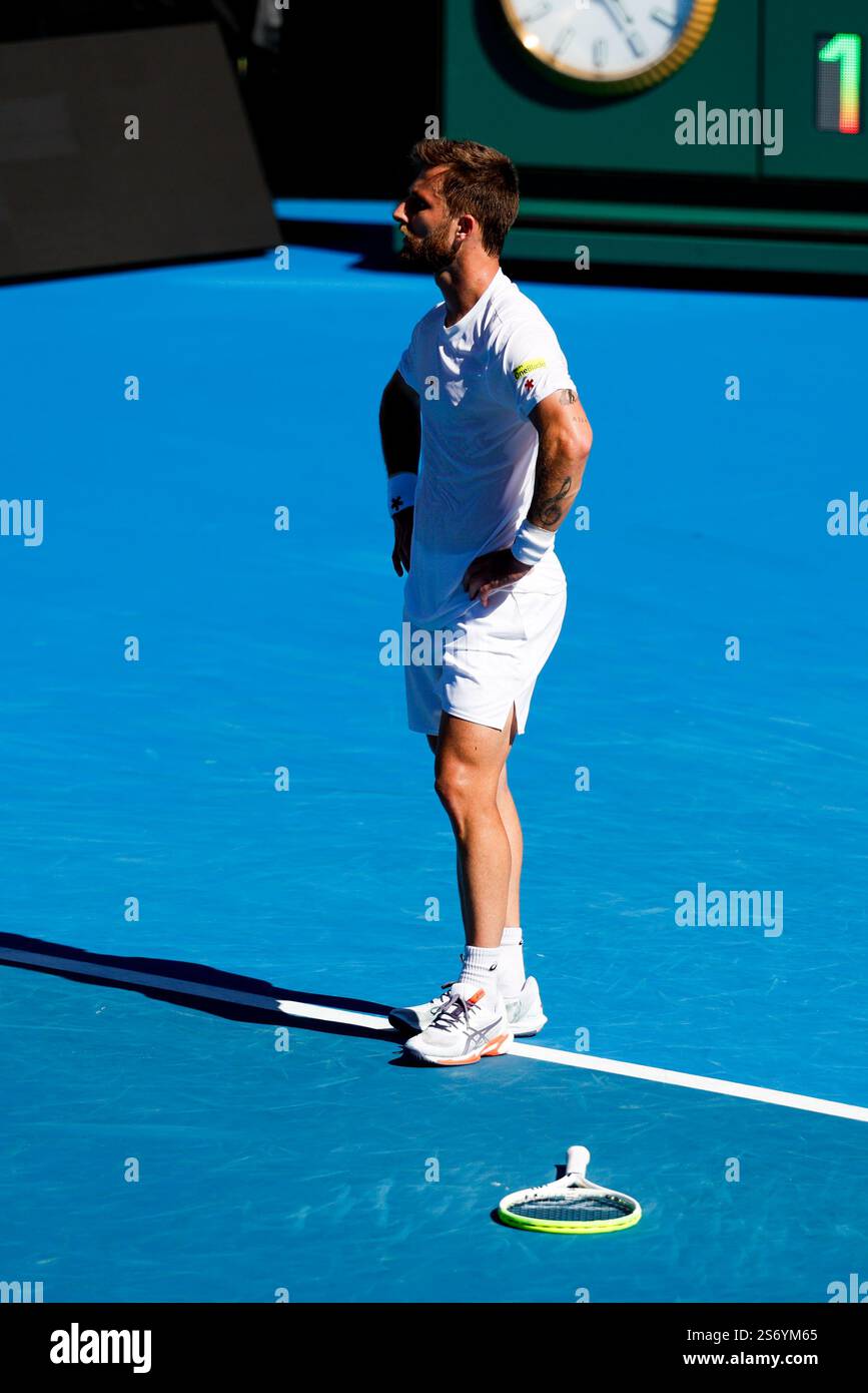 January 18, 2025: MELBOURNE, AUSTRALIA - JANUARY 18: Corentin Moutet of ...