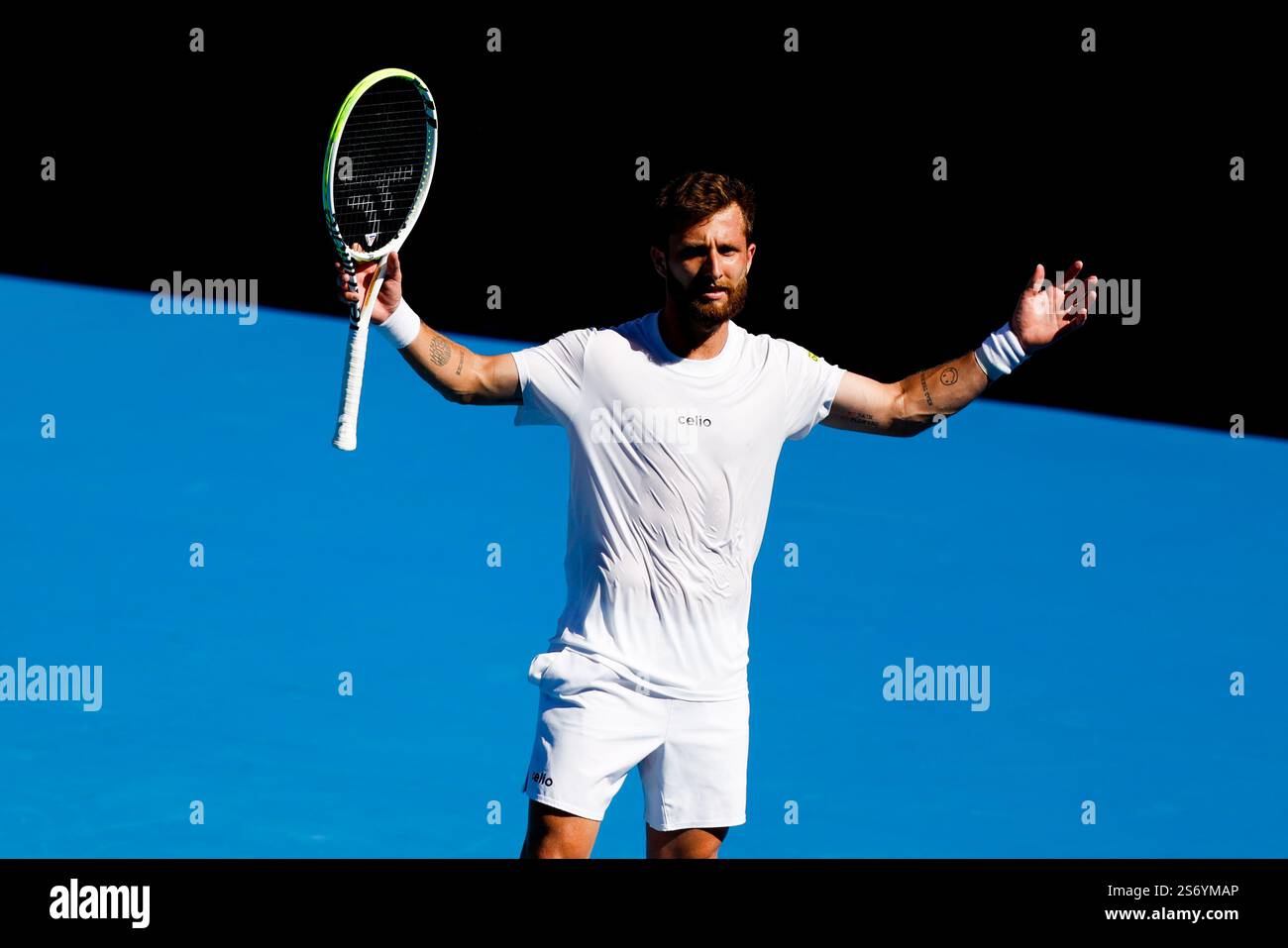 January 18, 2025: MELBOURNE, AUSTRALIA - JANUARY 18: Corentin Moutet of ...