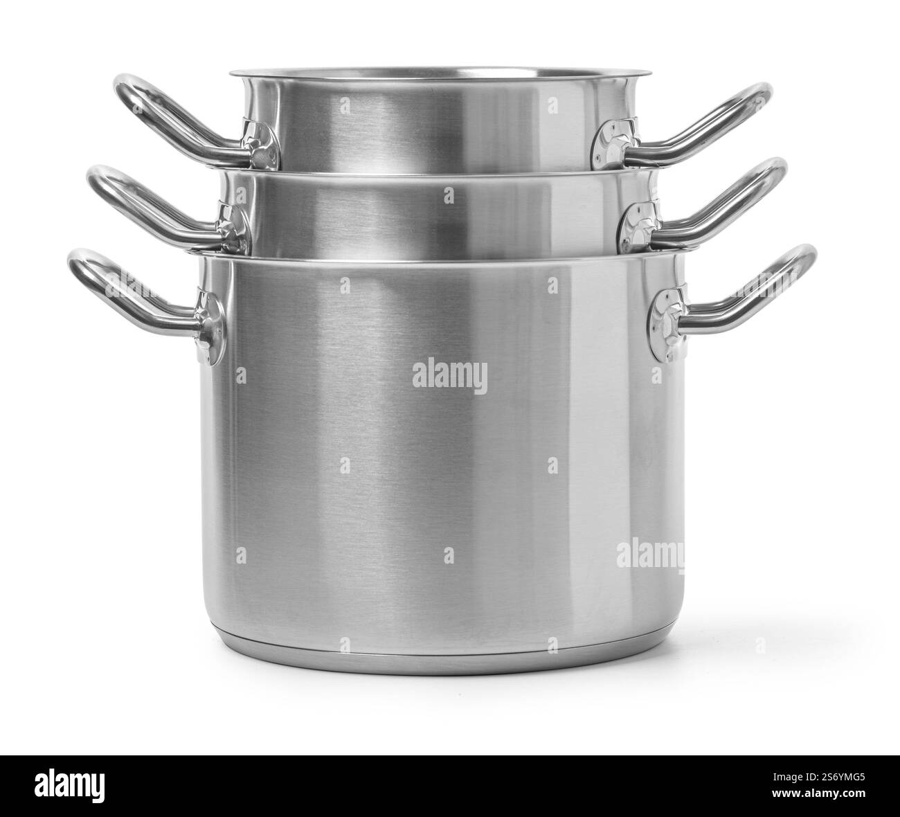 professional metal pot cooker for boiling isolated on white background ...