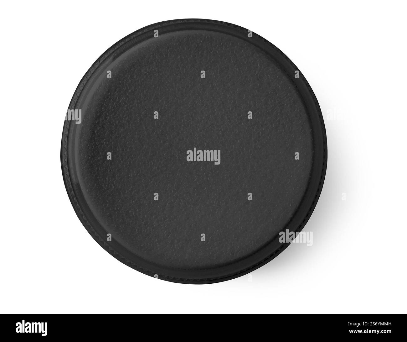 Top view of blank black plastic lead isolated on white background with ...