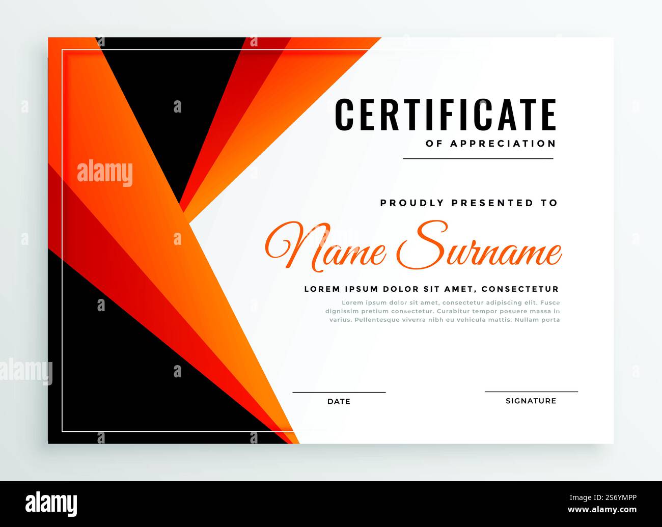 orange multipurpose diploma certificate template design Stock Vector ...