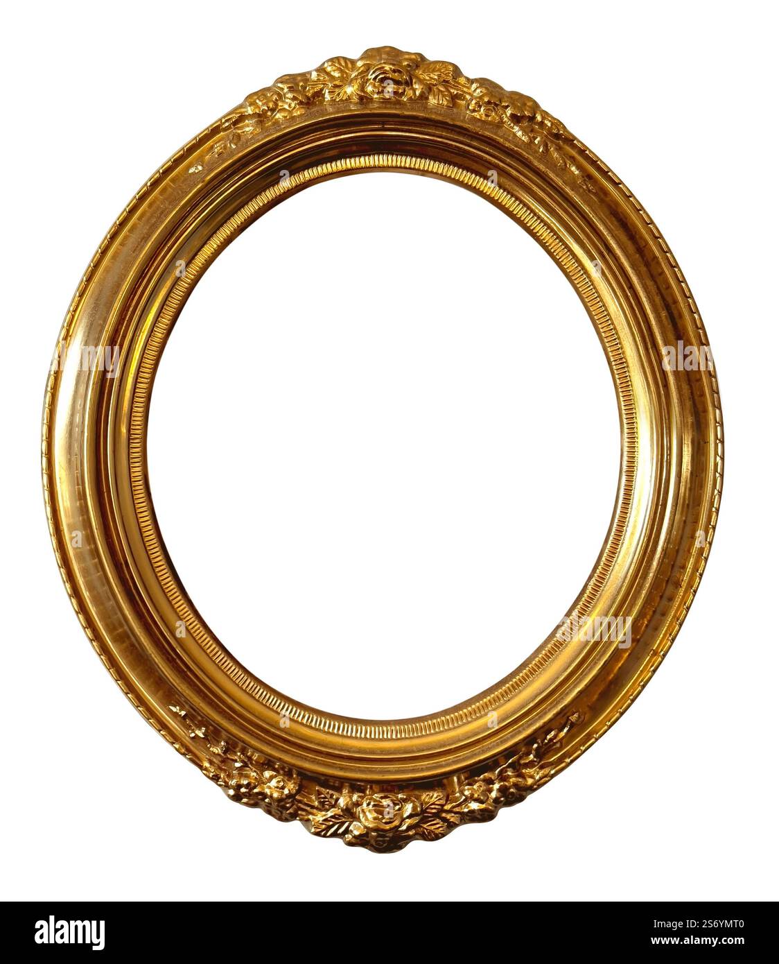 Oval golden frame for paintings, mirrors or photos cut out Stock Photo ...