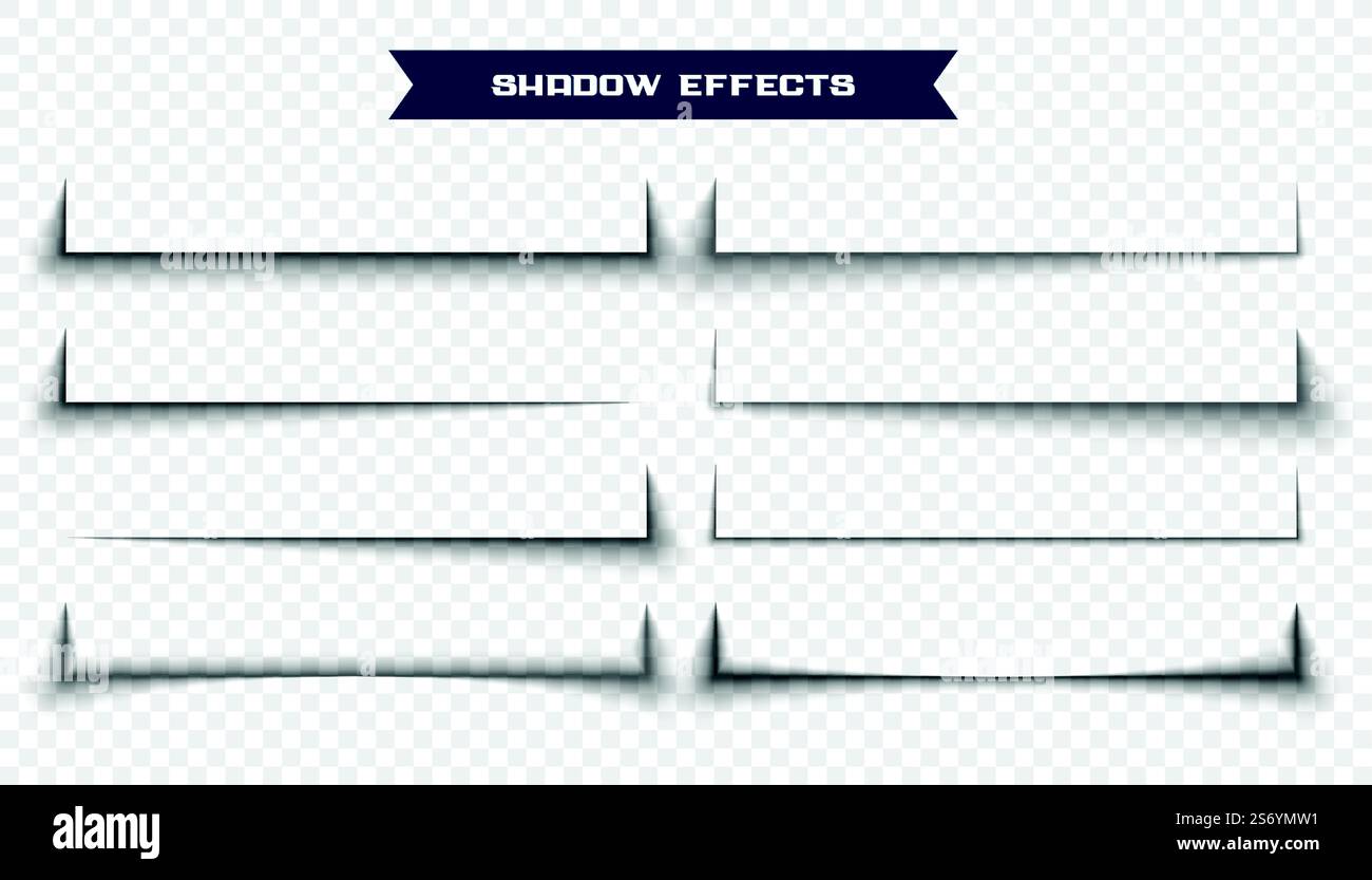 realistic paper shadows on transparent background Stock Vector Image & Art - Alamy