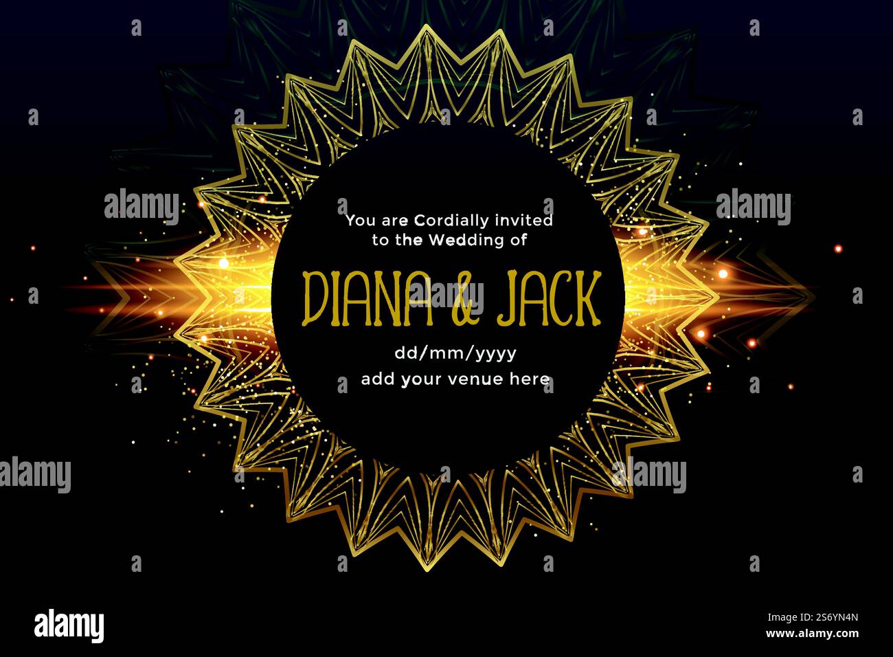 premium golden wedding invitation template design Stock Vector Image ...