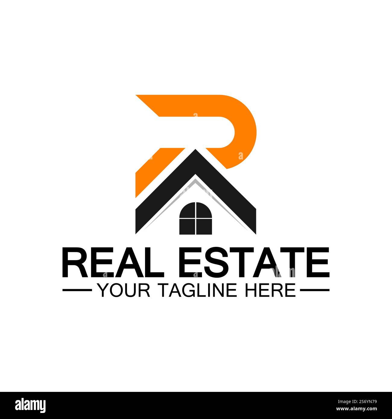 Initial letter R real estate and house logo design vector illustration ...