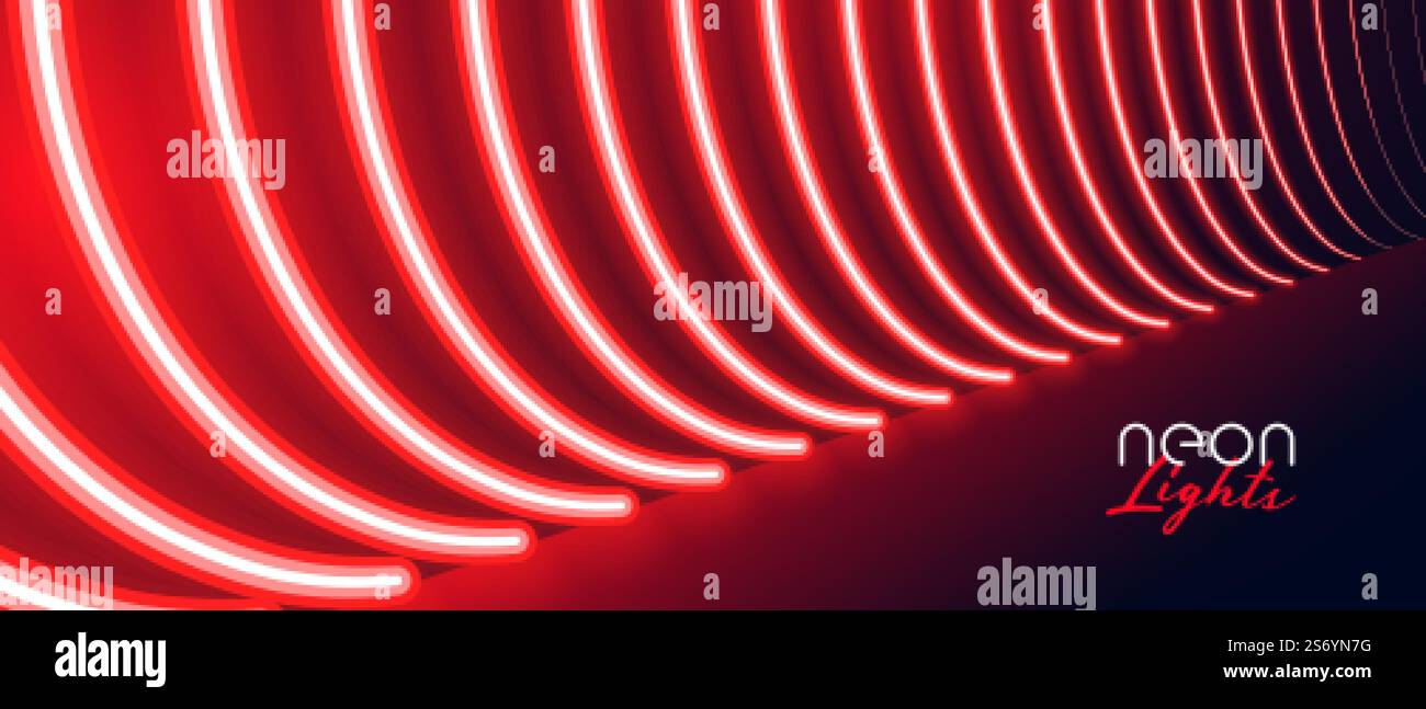red neon pathway floor light effect banner Stock Vector Image & Art - Alamy