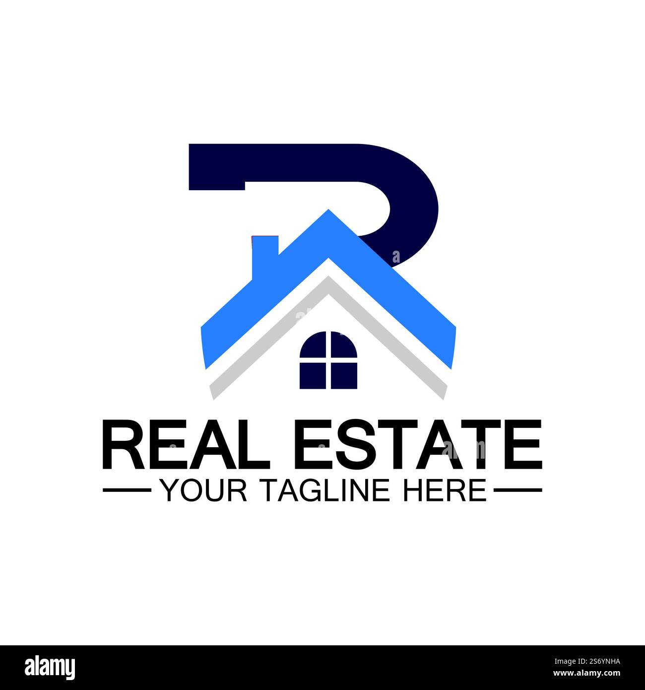 Initial letter R real estate and house logo design vector illustration ...