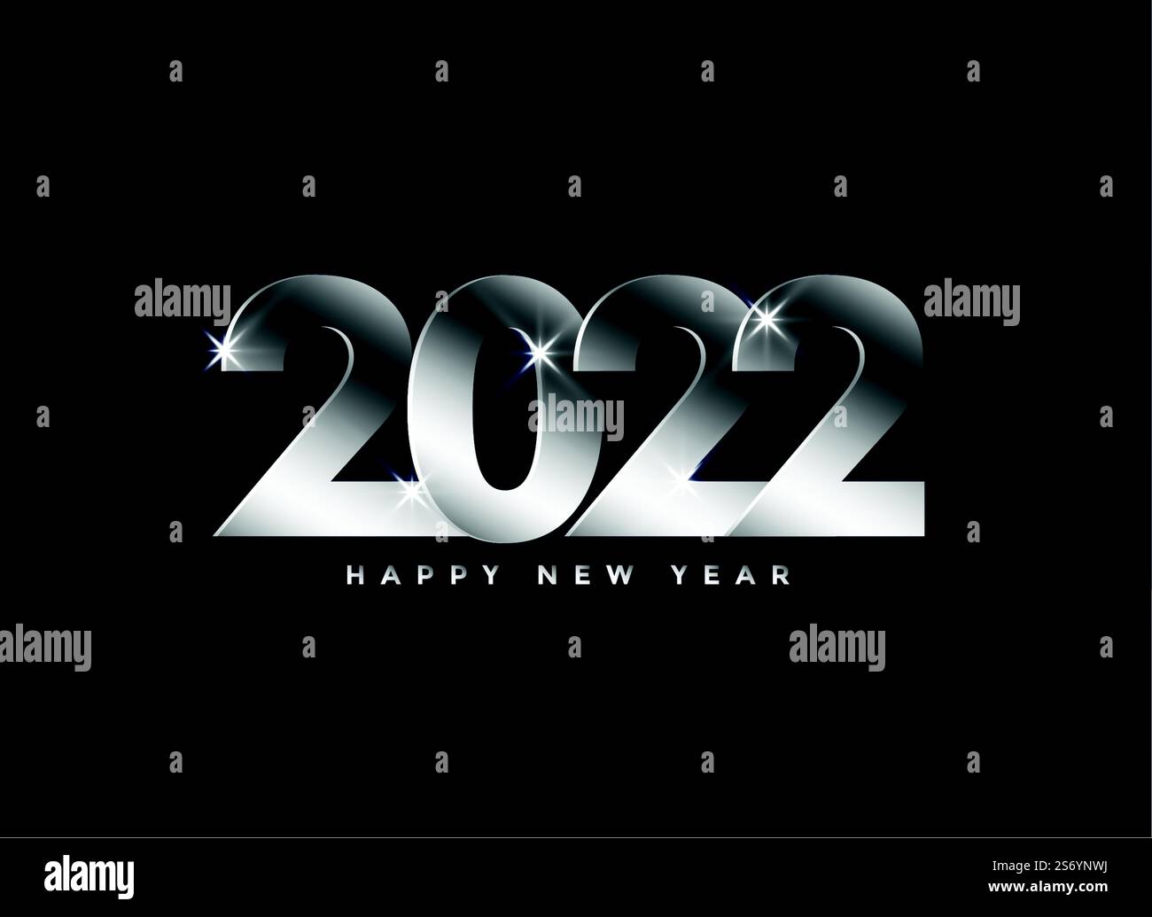 shiny silver 2022 text effect background design Stock Vector Image ...