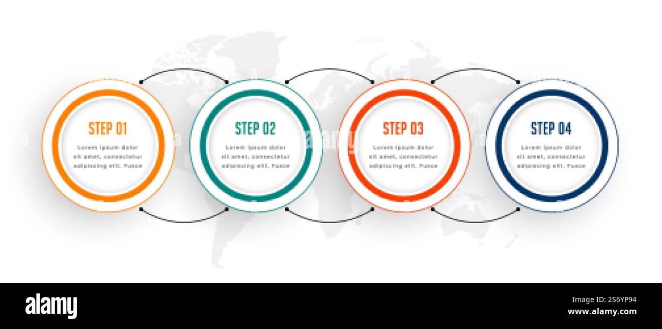 four steps business infographic in circular style Stock Vector Image ...