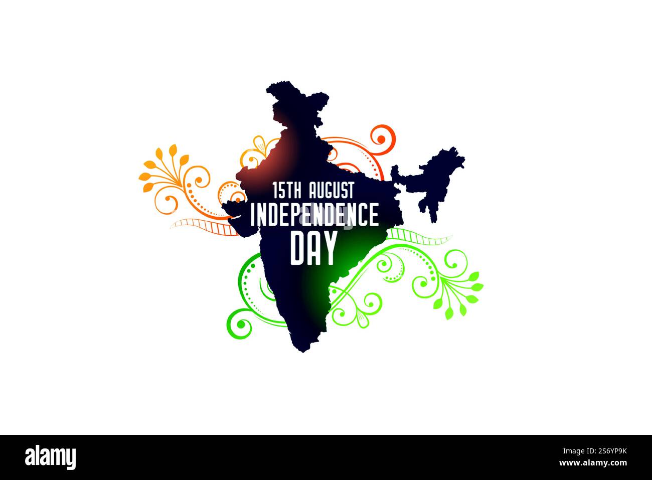 15th august indian independence day banner with map of india Stock ...