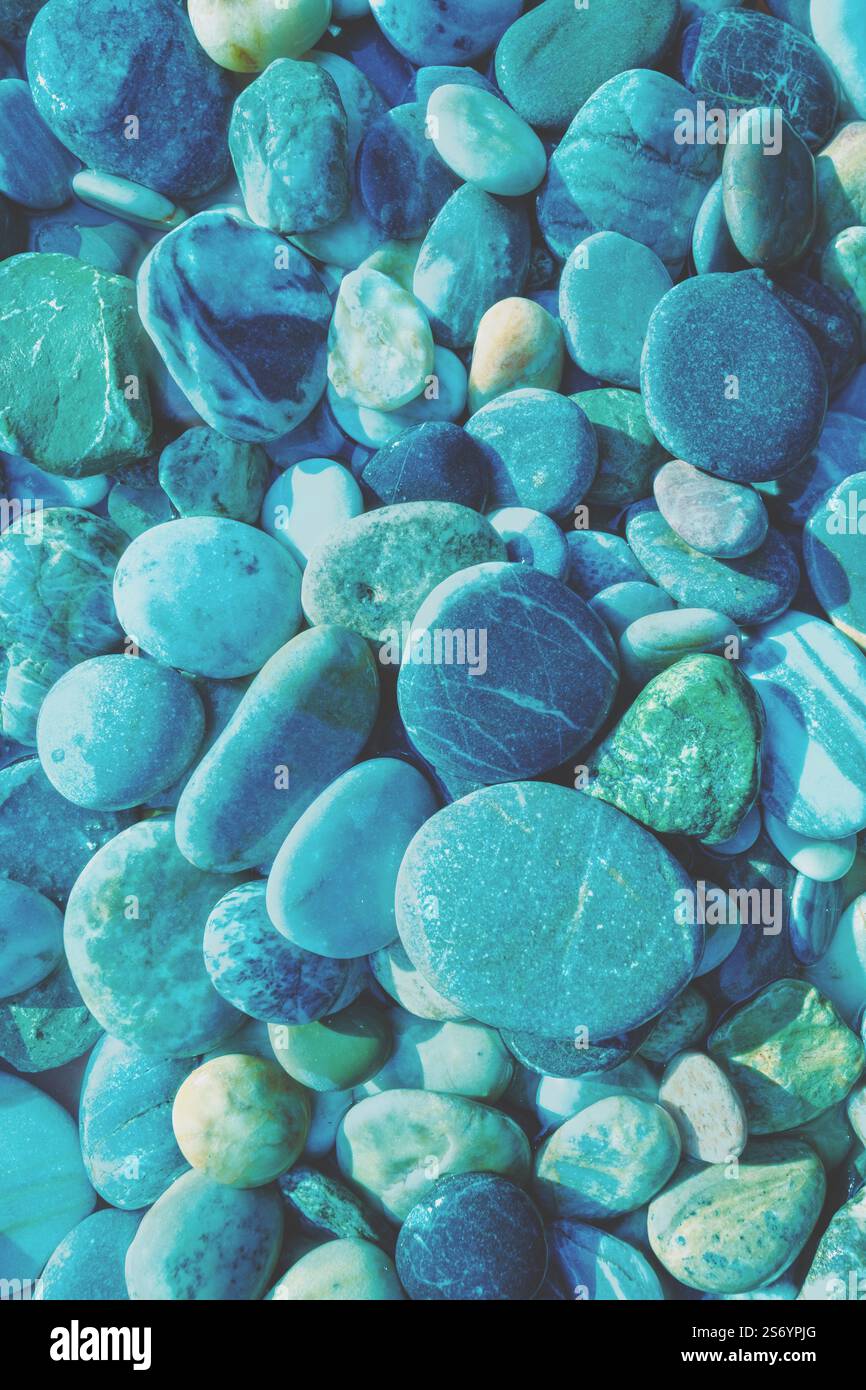 Abstract nature pebbles background. Blue pebbles texture. Stone ...