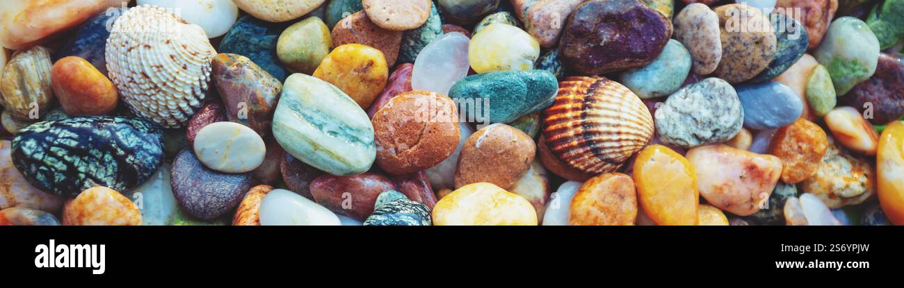 Abstract nature pebbles background. Colorful pebbles texture. Stone ...