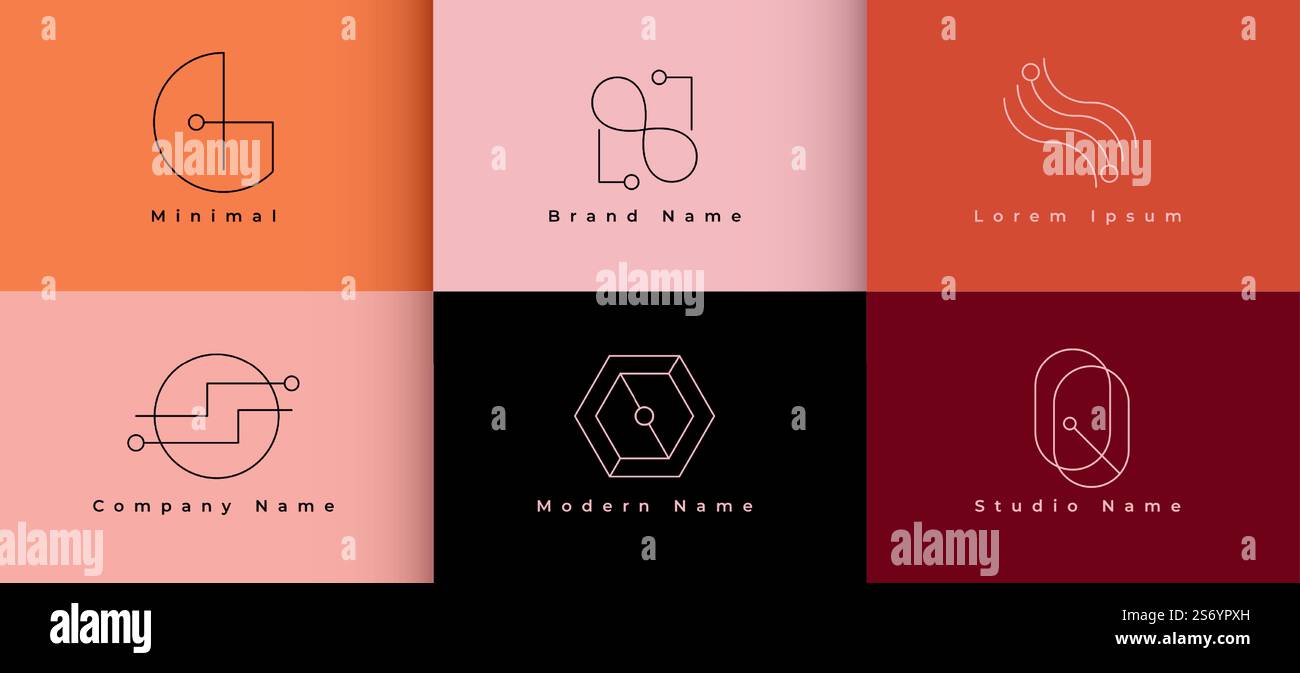 simple logo designs set of six Stock Vector Image & Art - Alamy