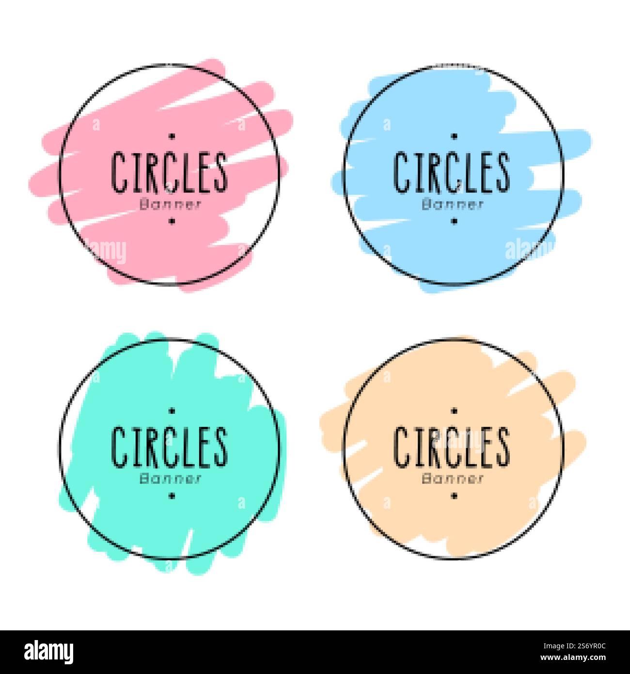 doodle style circles frame set design Stock Vector Image & Art - Alamy