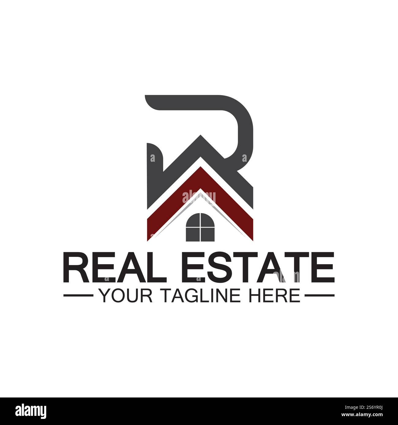 Initial letter R real estate and house logo design vector illustration ...
