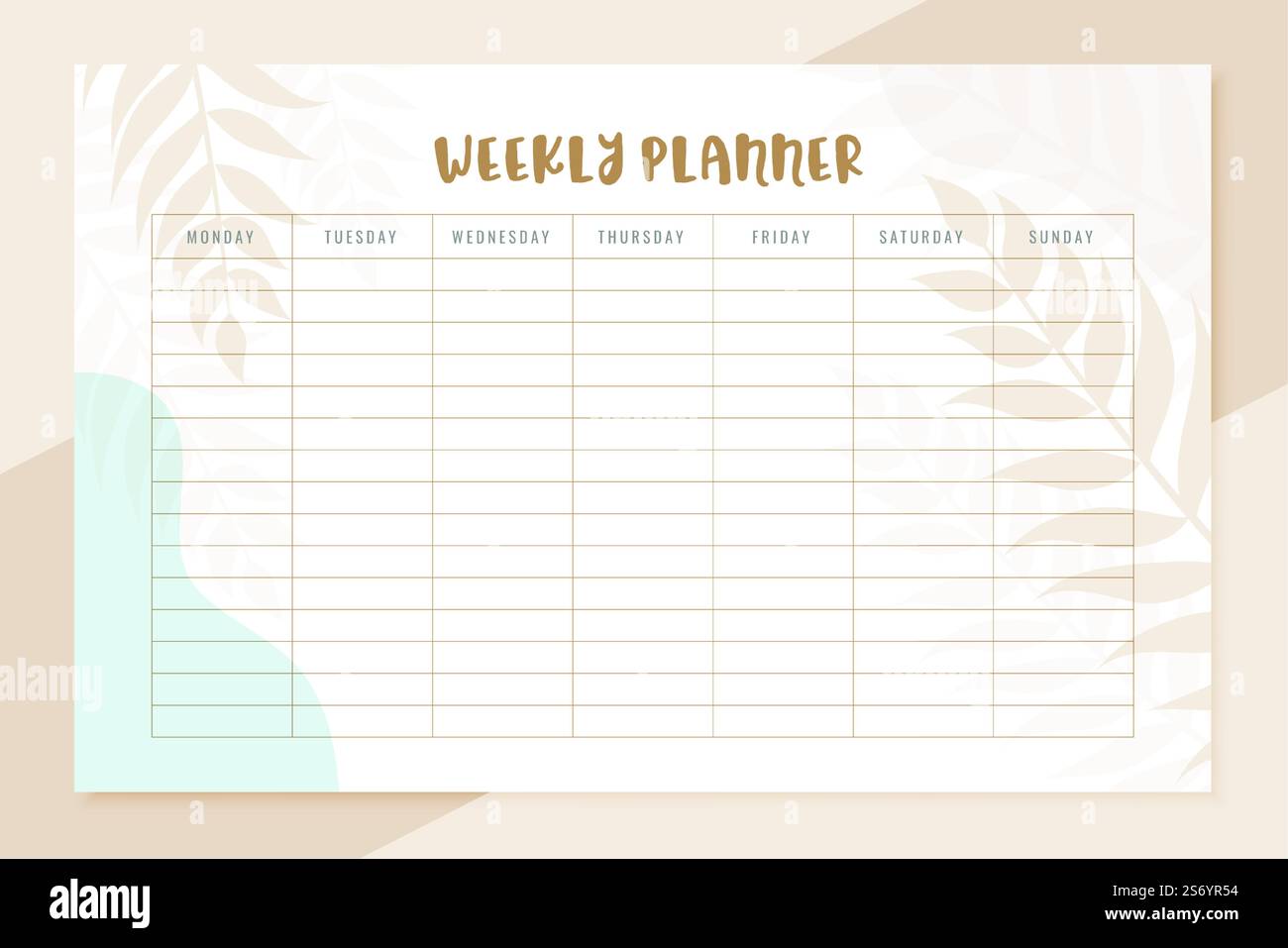 daily days planner of whole week template design Stock Vector Image ...
