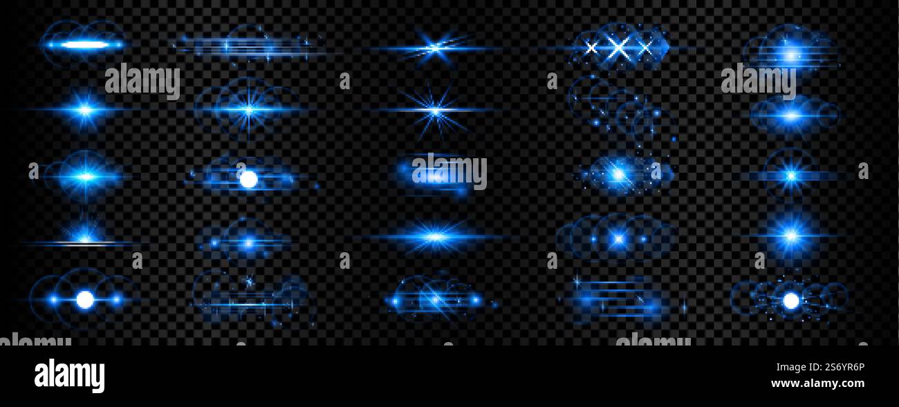 blue transparent light effect lens flare mega collection Stock Vector ...