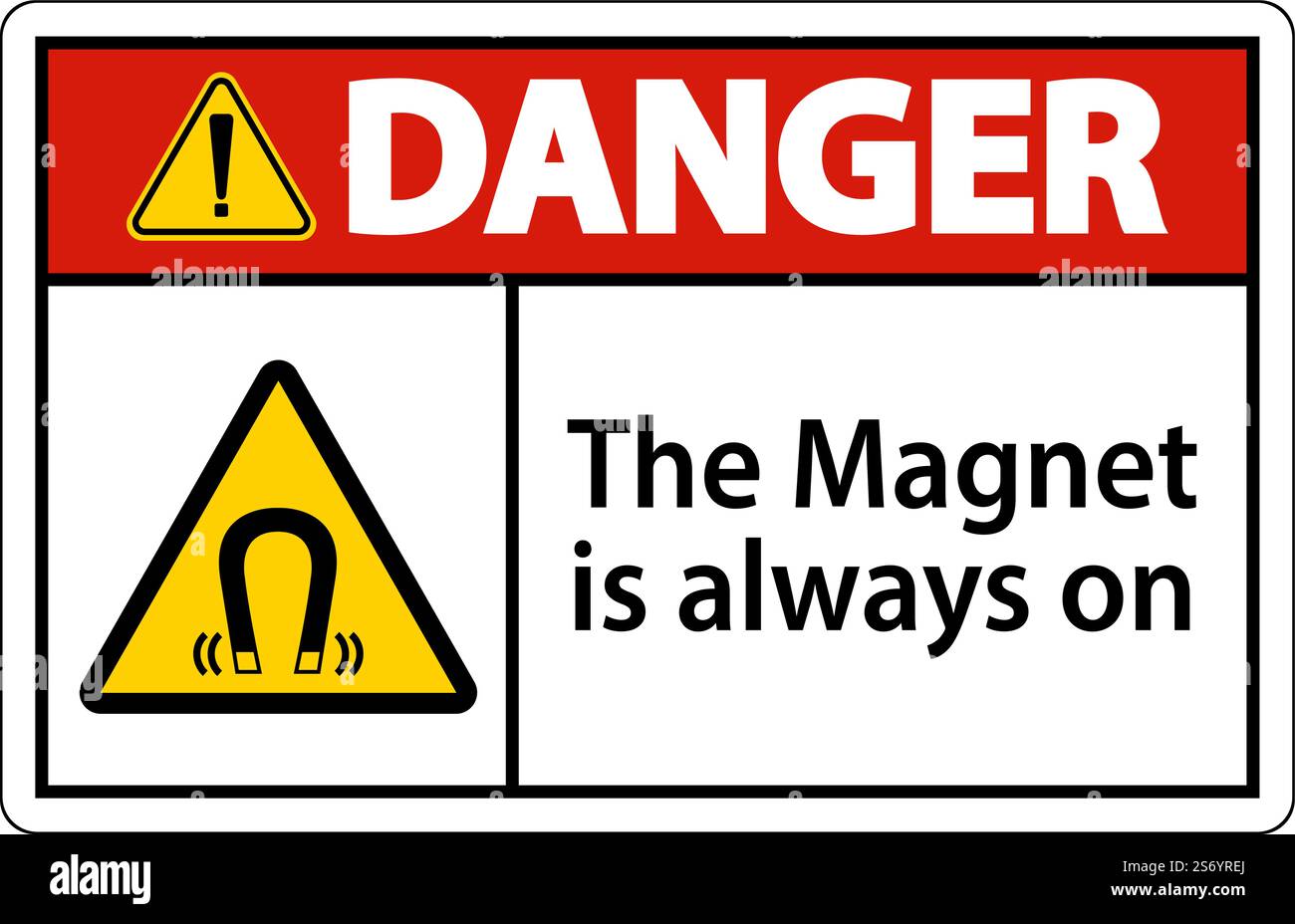 Danger magnet is always sign on white background Stock Vector Image ...