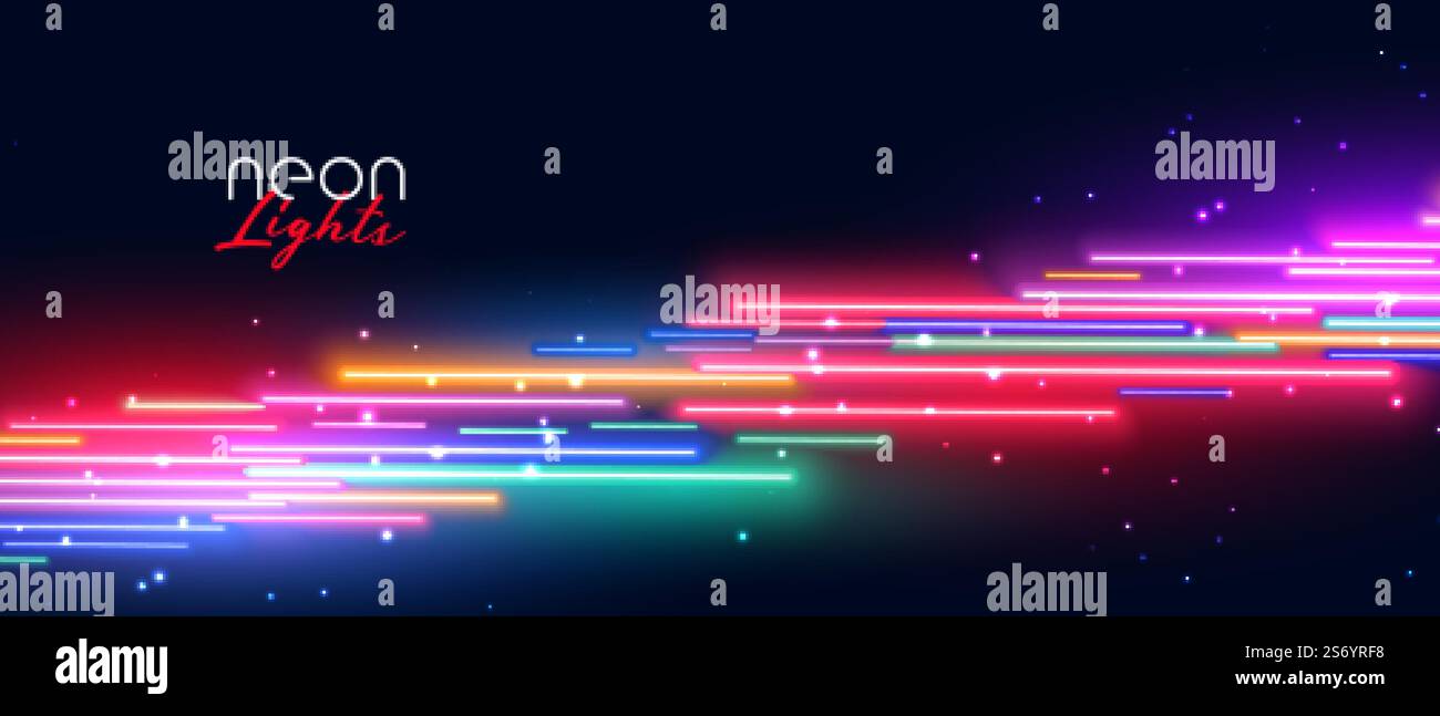 colorful neon led light effect banner Stock Vector Image & Art - Alamy