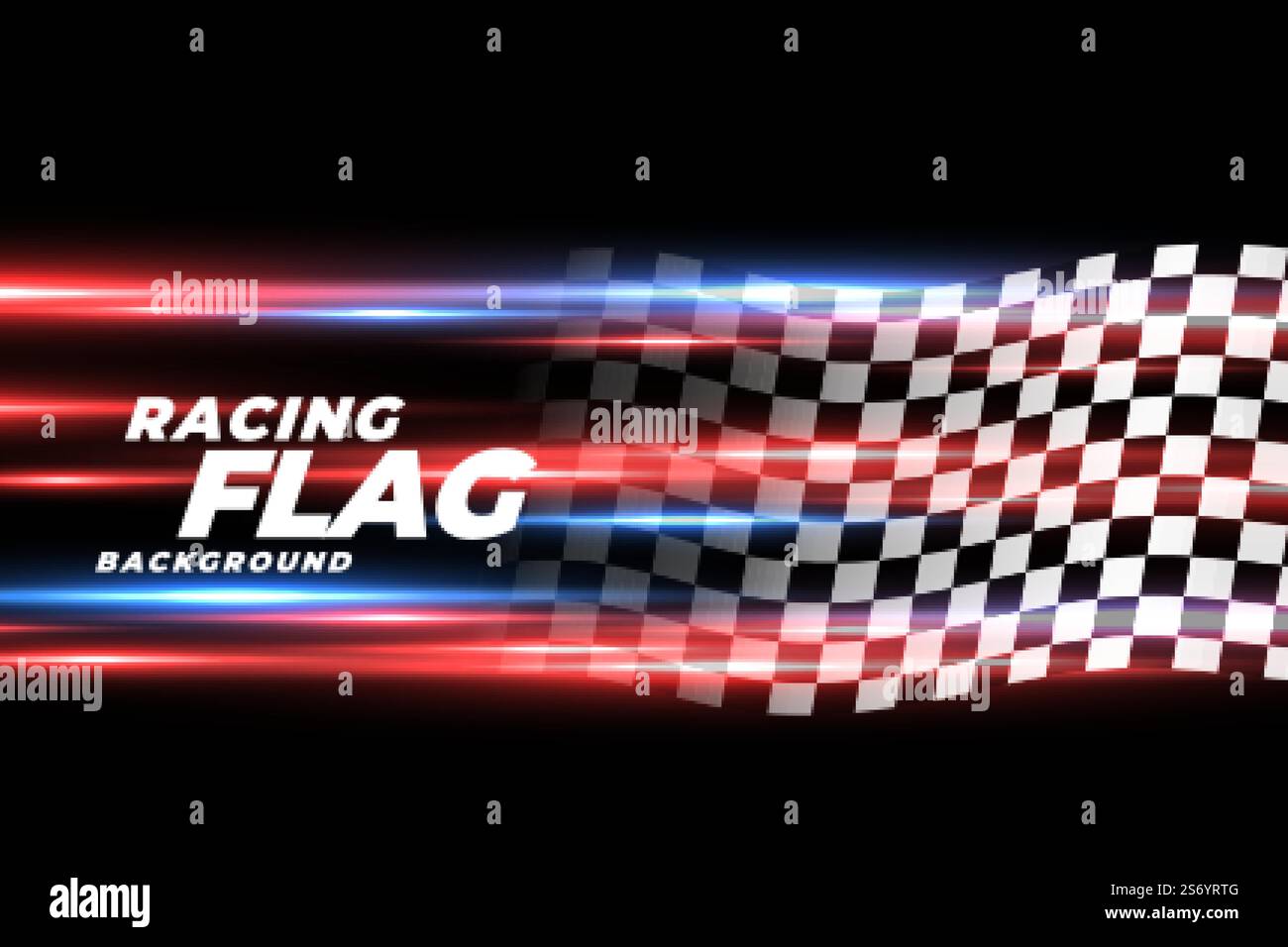 speed lights with checkered racing flag background Stock Vector Image ...