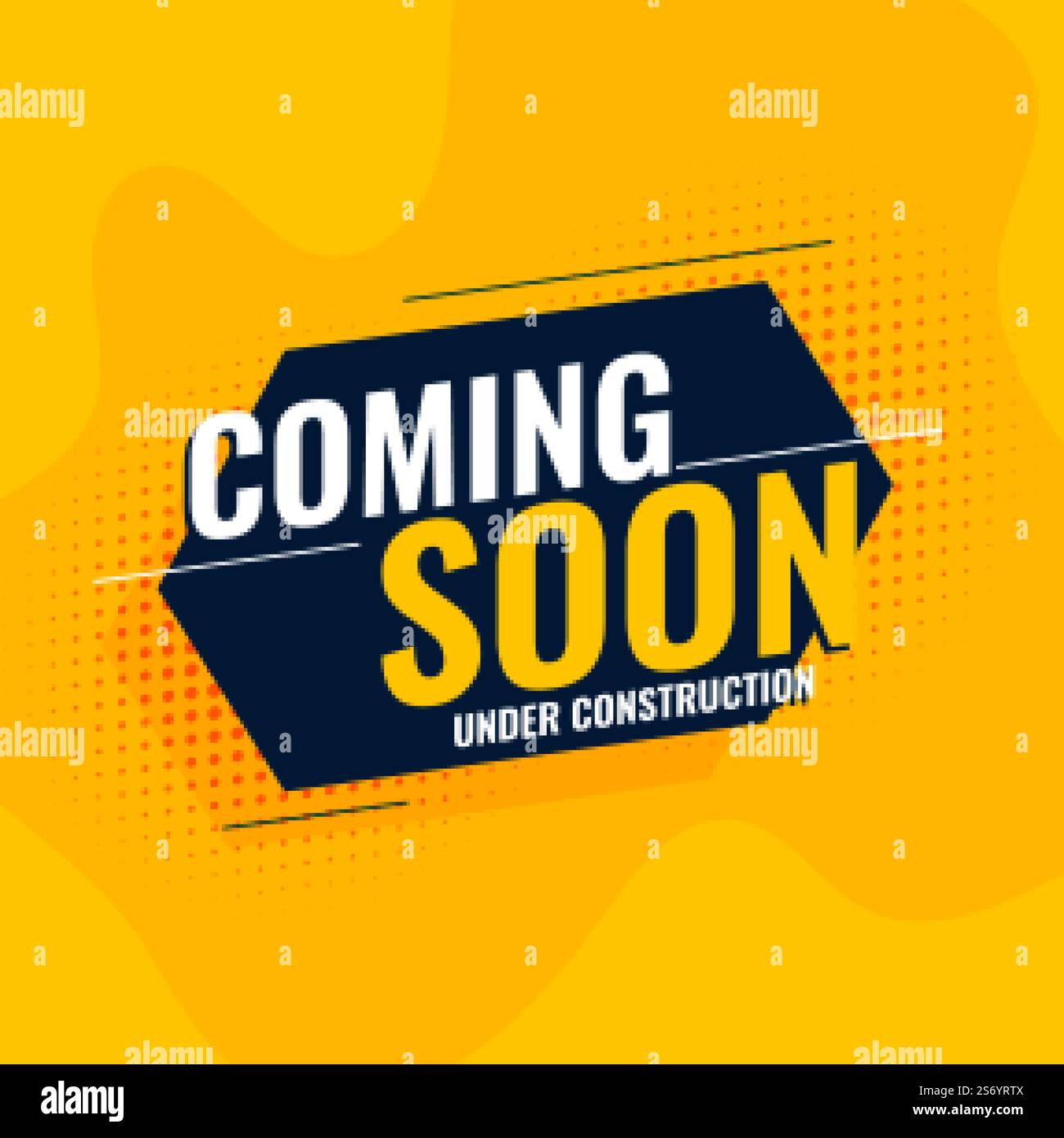 coming soon under construction yellow background Stock Vector Image ...