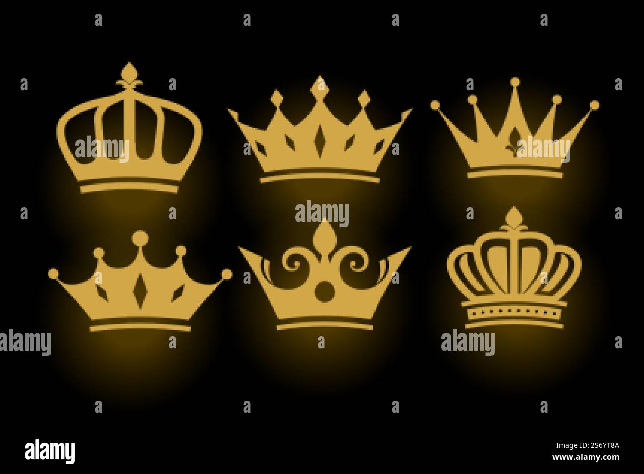 golden decorative king and queen crowns set Stock Vector Image & Art ...