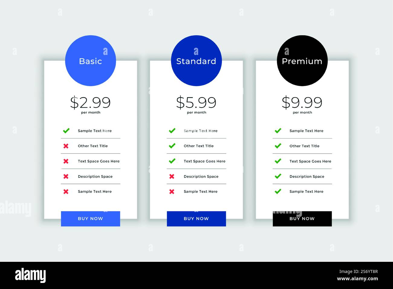 modern pricing table template design Stock Vector Image & Art - Alamy