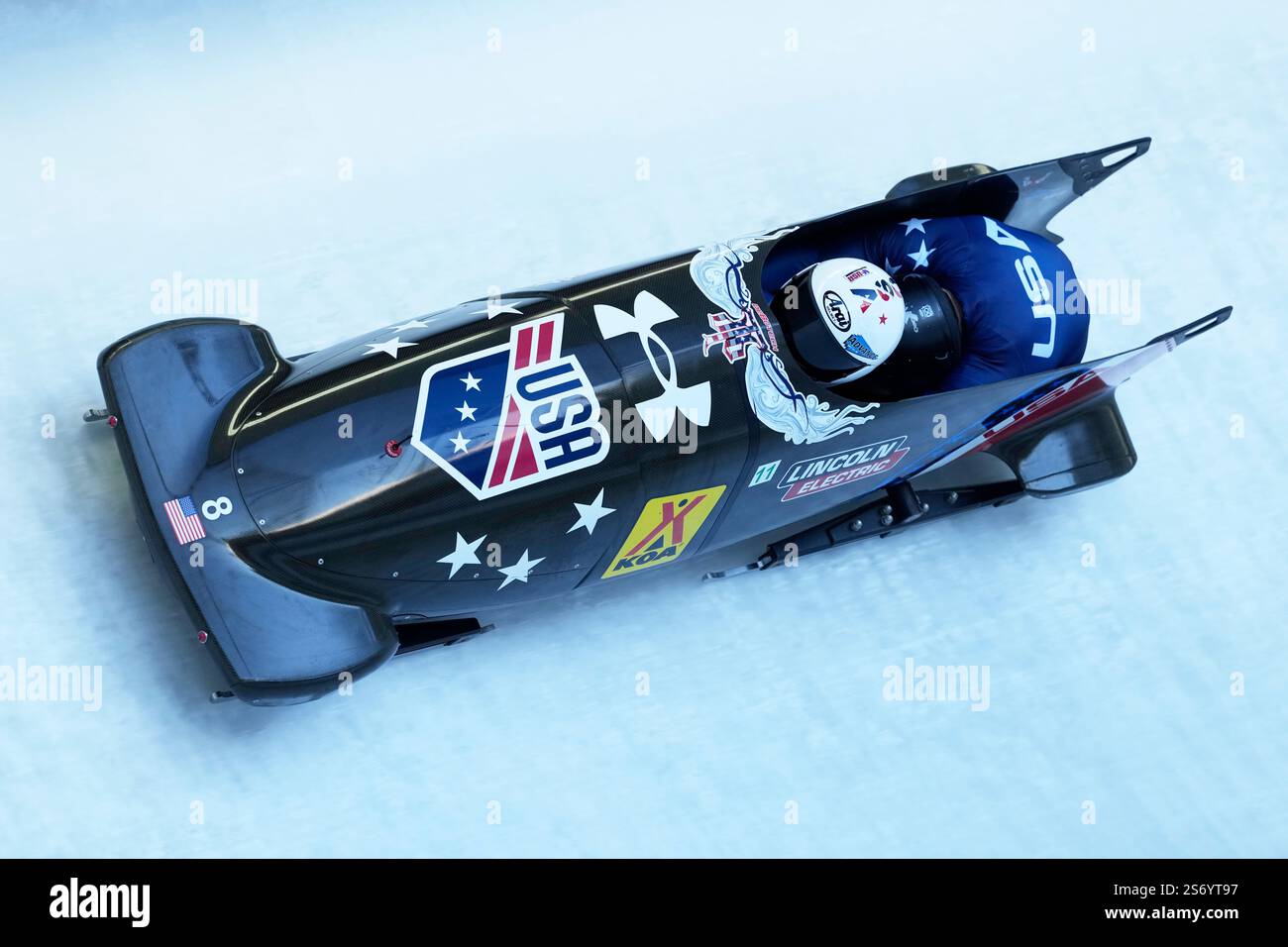 Frank Del Duca and Charles Volker, of the United States, speed down the ...