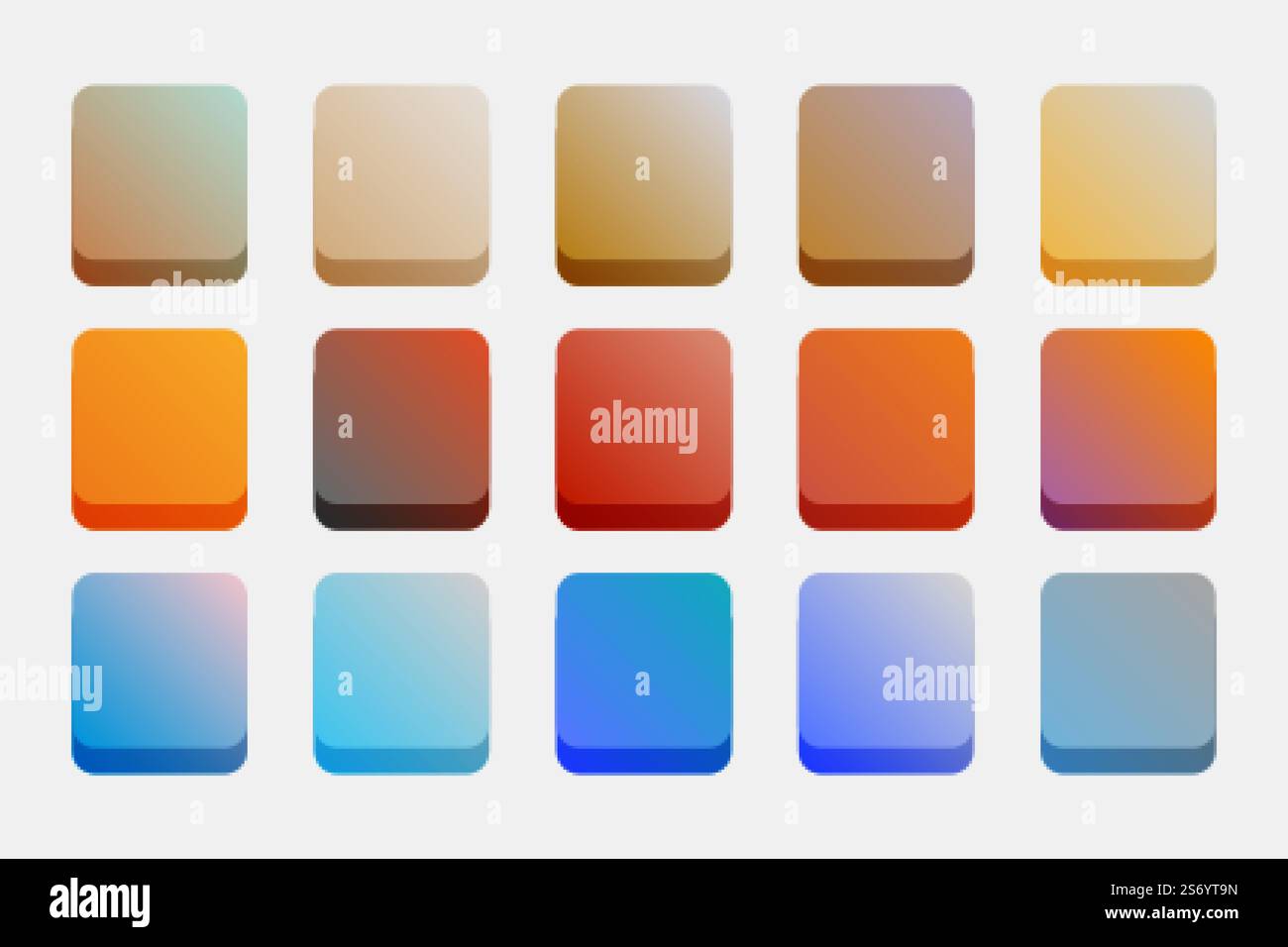 gradients set in warm and cool colors Stock Vector Image & Art - Alamy