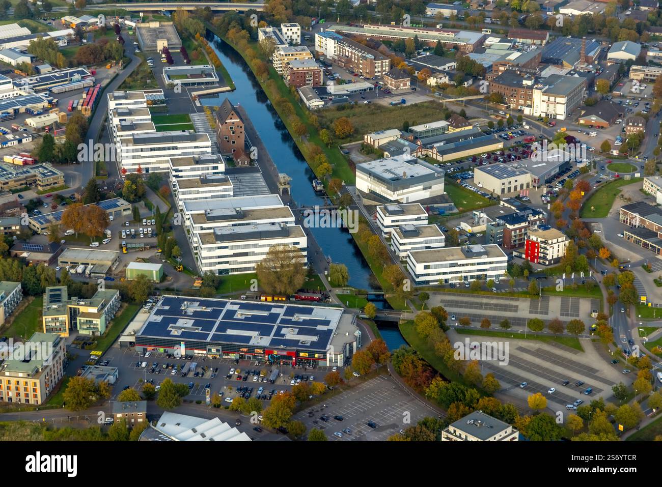 Aerial view, Spoy Canal and Rhine-Waal University of Applied Sciences ...