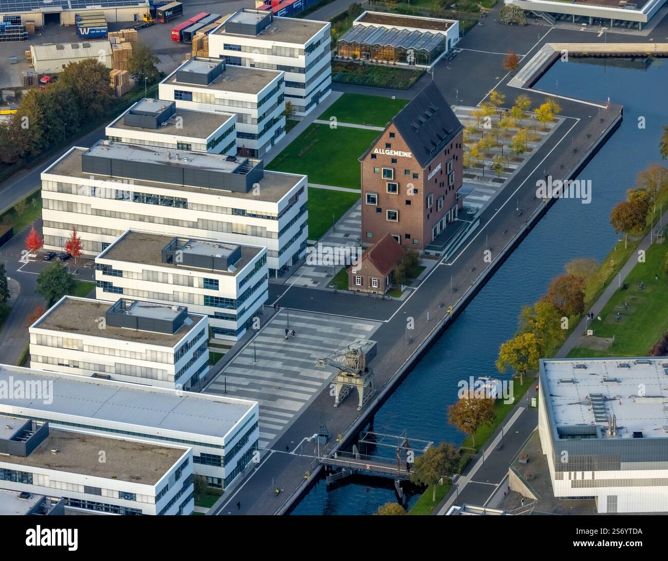Aerial view, Spoy Canal and Rhine-Waal University of Applied Sciences ...