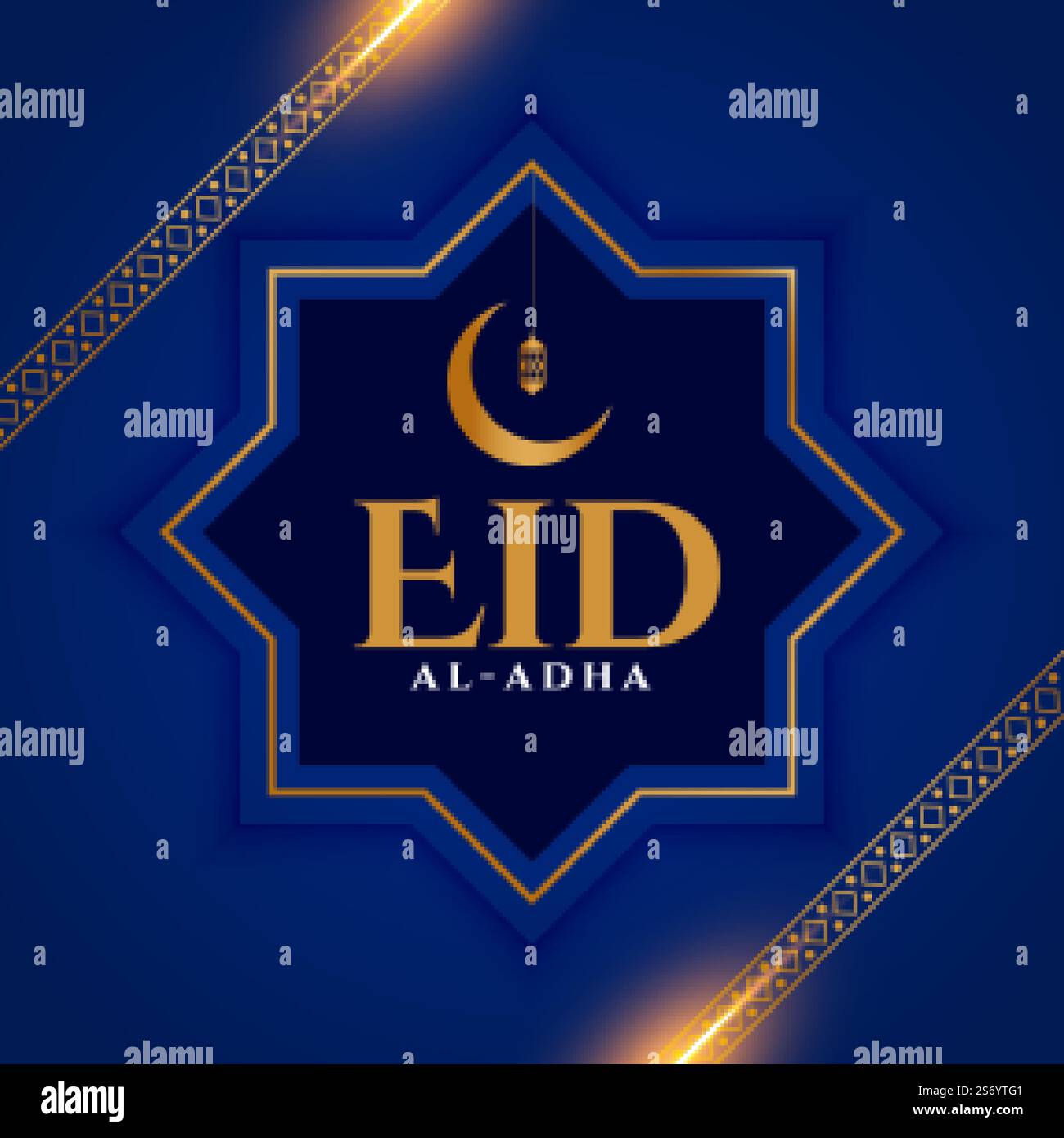 stylish eid al adha blue islamic card design Stock Vector Image & Art ...