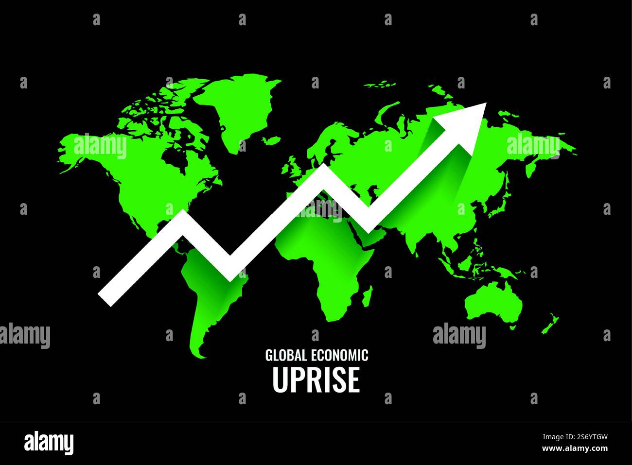 global business growth with upward arrow and world map Stock Vector ...