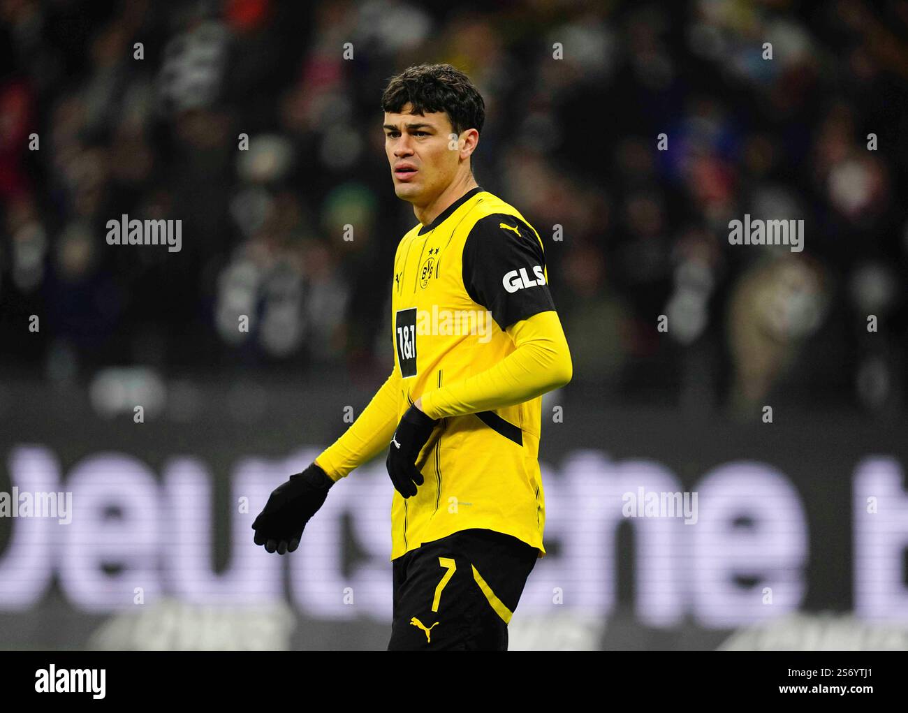 January 17 2025: Giovanni Reyna of Borussia Dortmund looks on during a ...