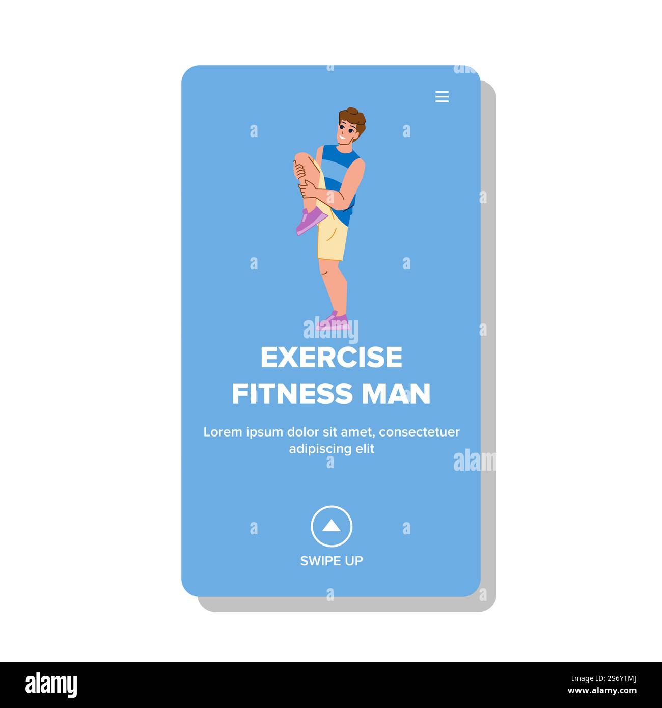 exercise fitness man vector. training fit, gym sport, workout active ...