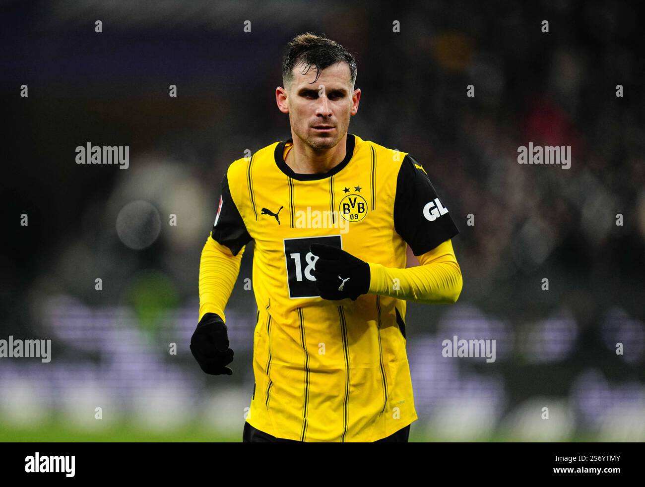 Deutsche Park, Frankfurt, Germany. 17th Jan, 2025. Pascal GroÃŸ of Borussia Dortmund looks on ...