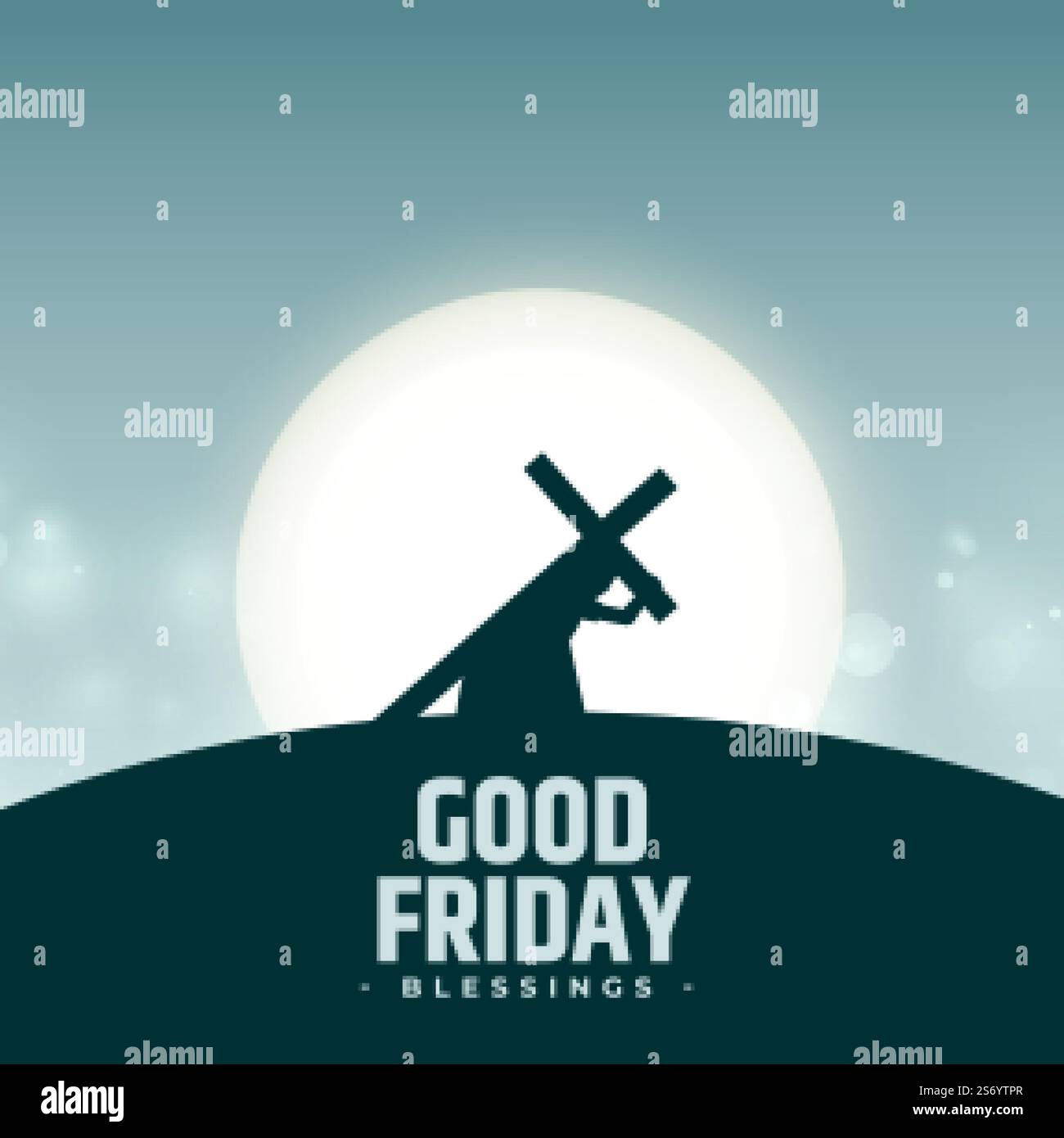 good friday blessings background with jesus carrying cross Stock Vector ...